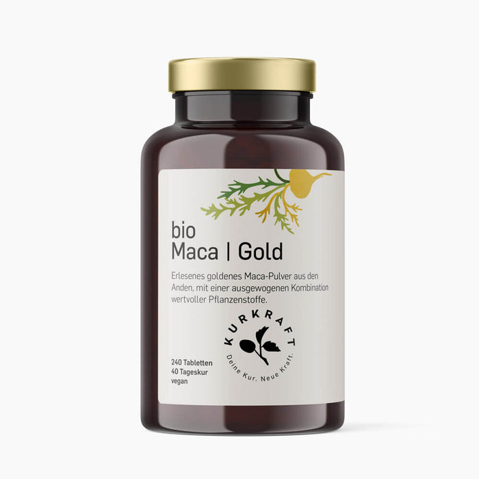 Bio Maca Gold - 240 Tabletten - Vegan - Presslinge aus gelbem Maca ...